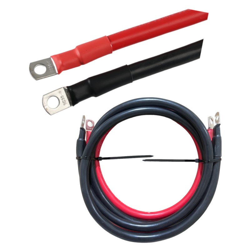 Battery DC cable set - 2x 35mm2 - 1.5m, M8 cable lugs