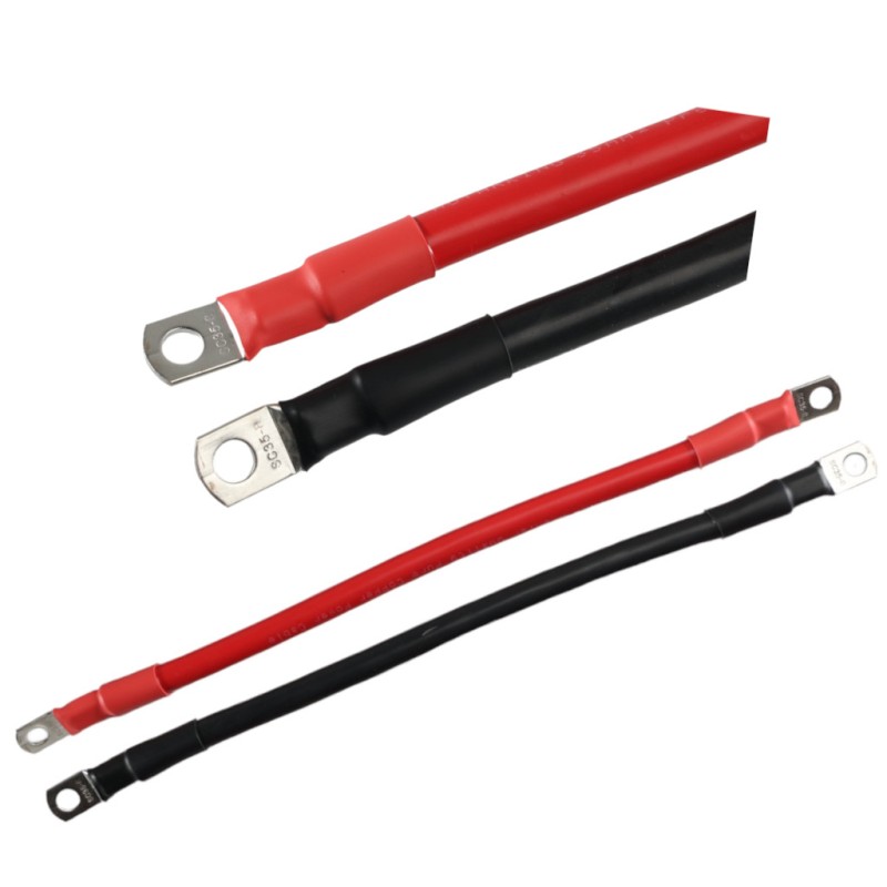 Battery DC cable set - 2x 35mm2 - 0.3m, M8 cable lugs